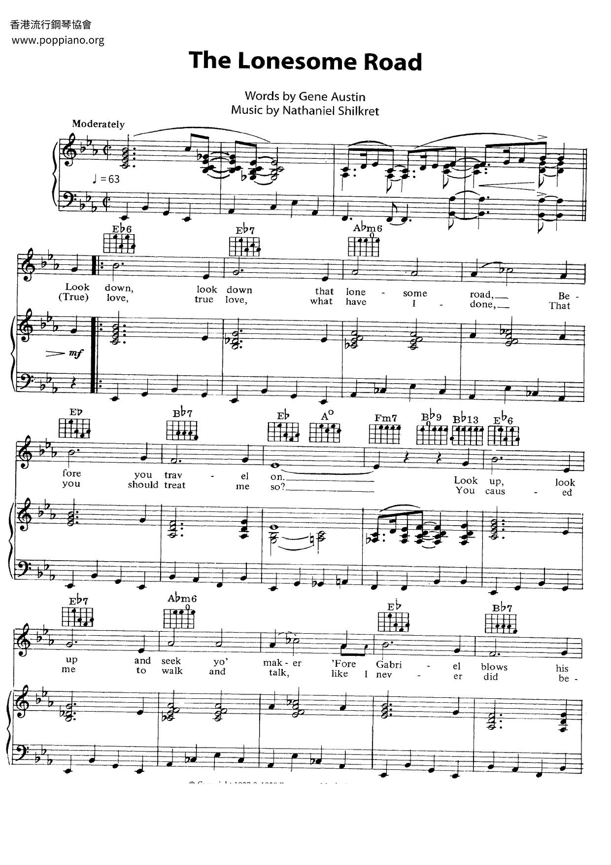 Julie London-The Lonesome Road Sheet Music pdf, - Free Score Download ★