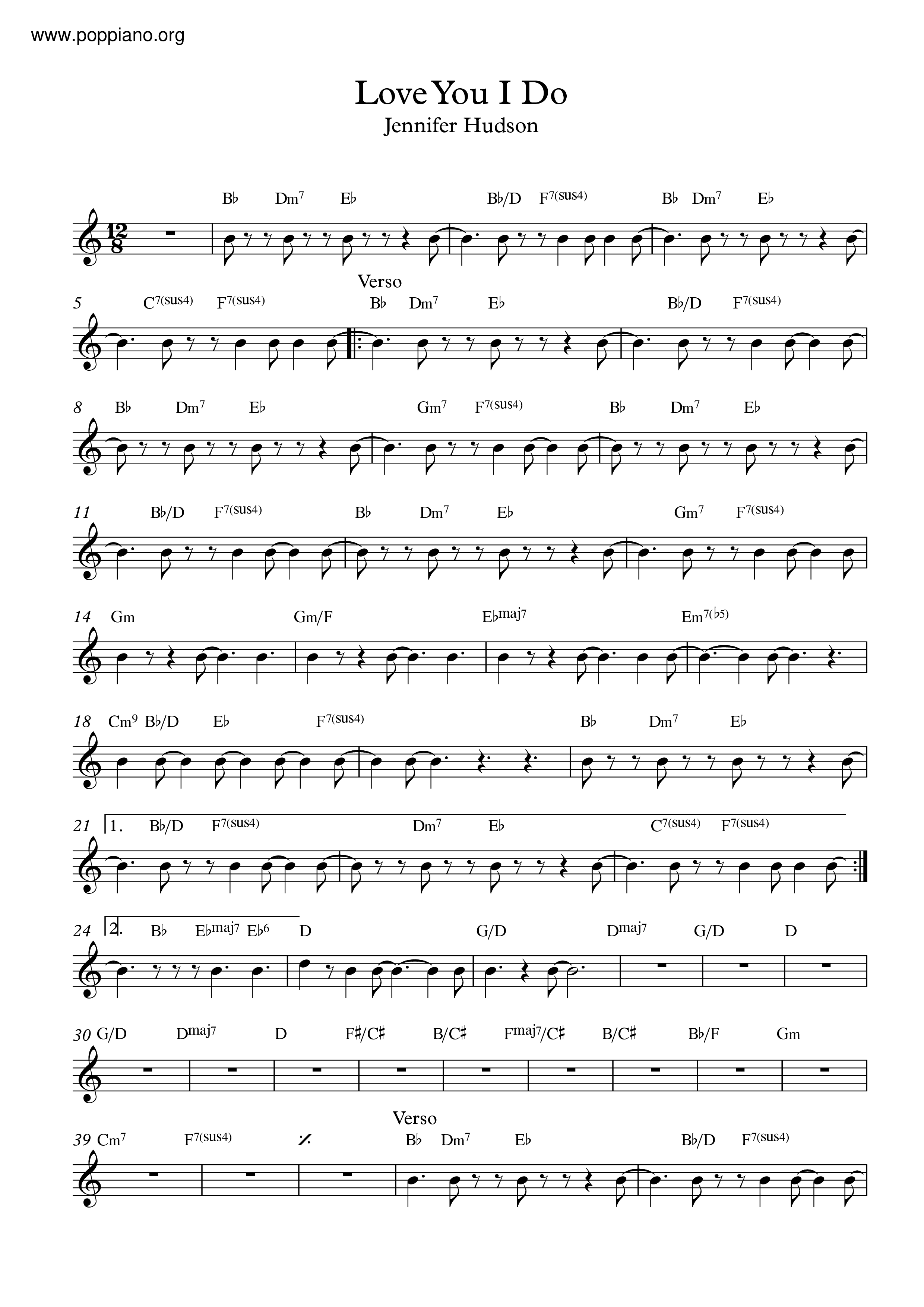 Jennifer Hudson Dreamgirls Love You I Do pdf Jennifer Hudson Dreamgirls Love You I Do pdf