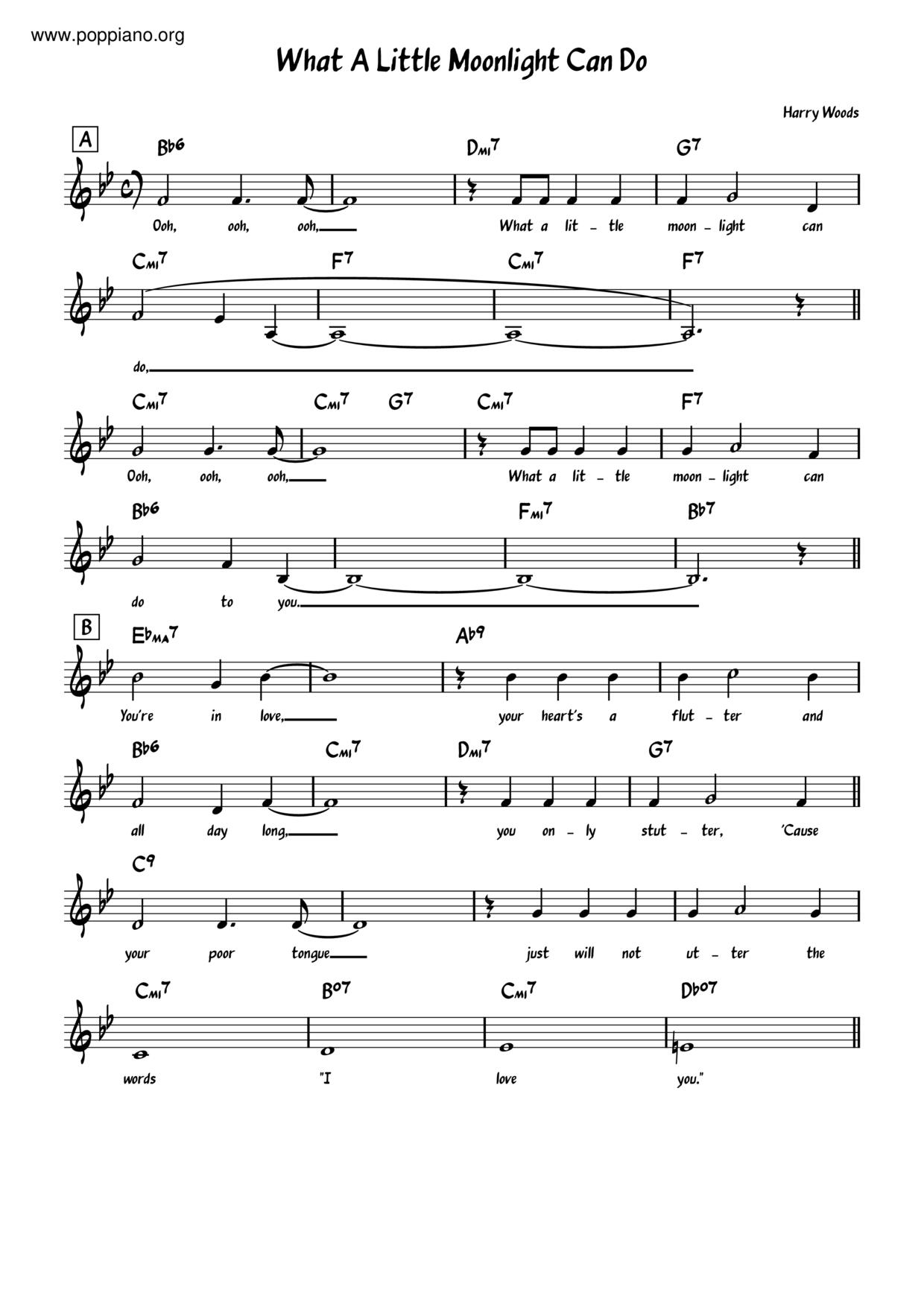 Betty Carter-What A Little Moonlight Can Do Sheet Music pdf, - Free ...