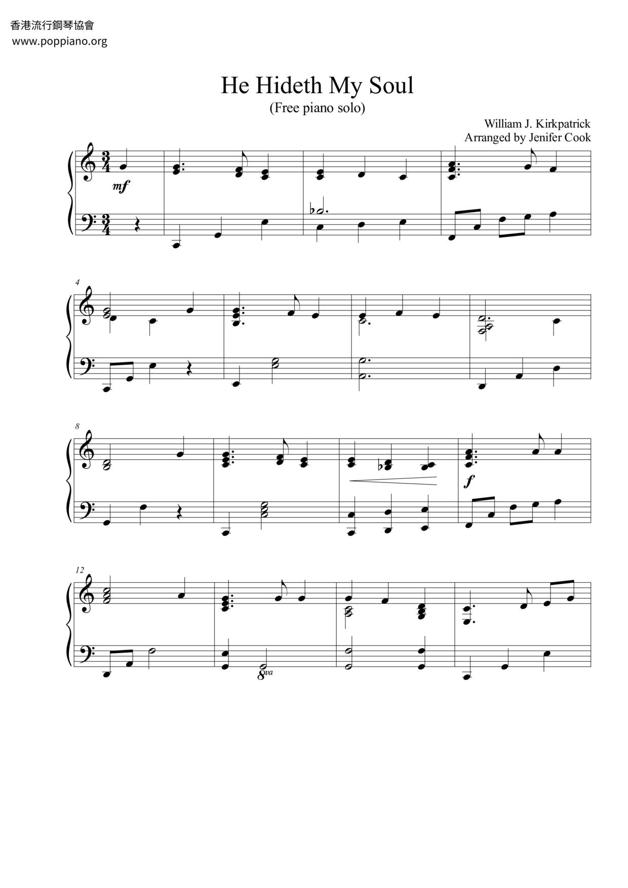 Spiritual-He Hideth My Soul Sheet Music pdf, - Free Score Download ★