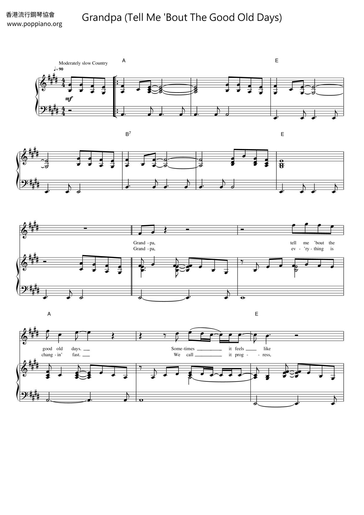 The Judds Grandpa Tell Me Bout The Good Old Days Sheet Music Pdf