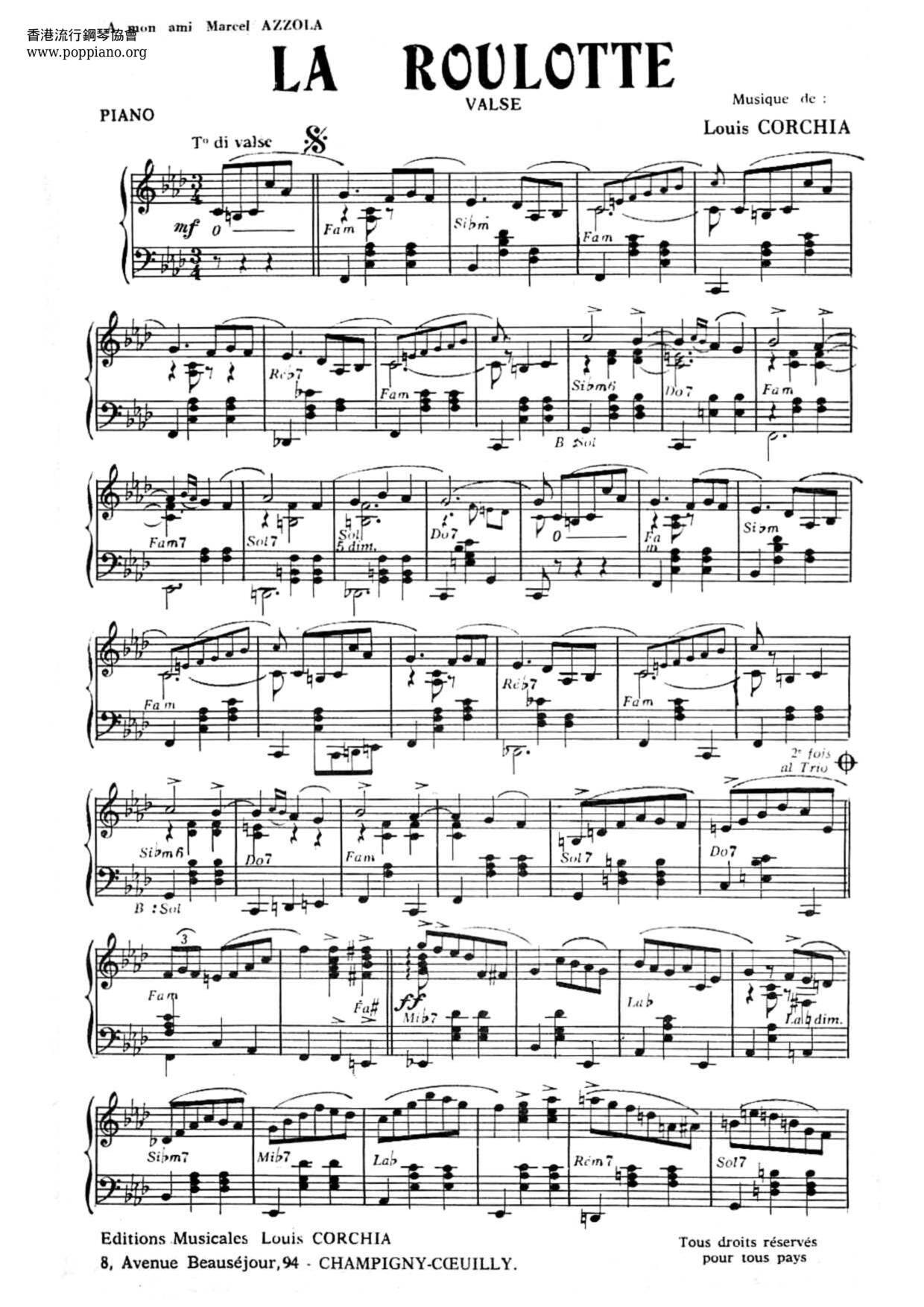 Louis Corchia-La Roulotte Sheet Music pdf, - Free Score Download ★