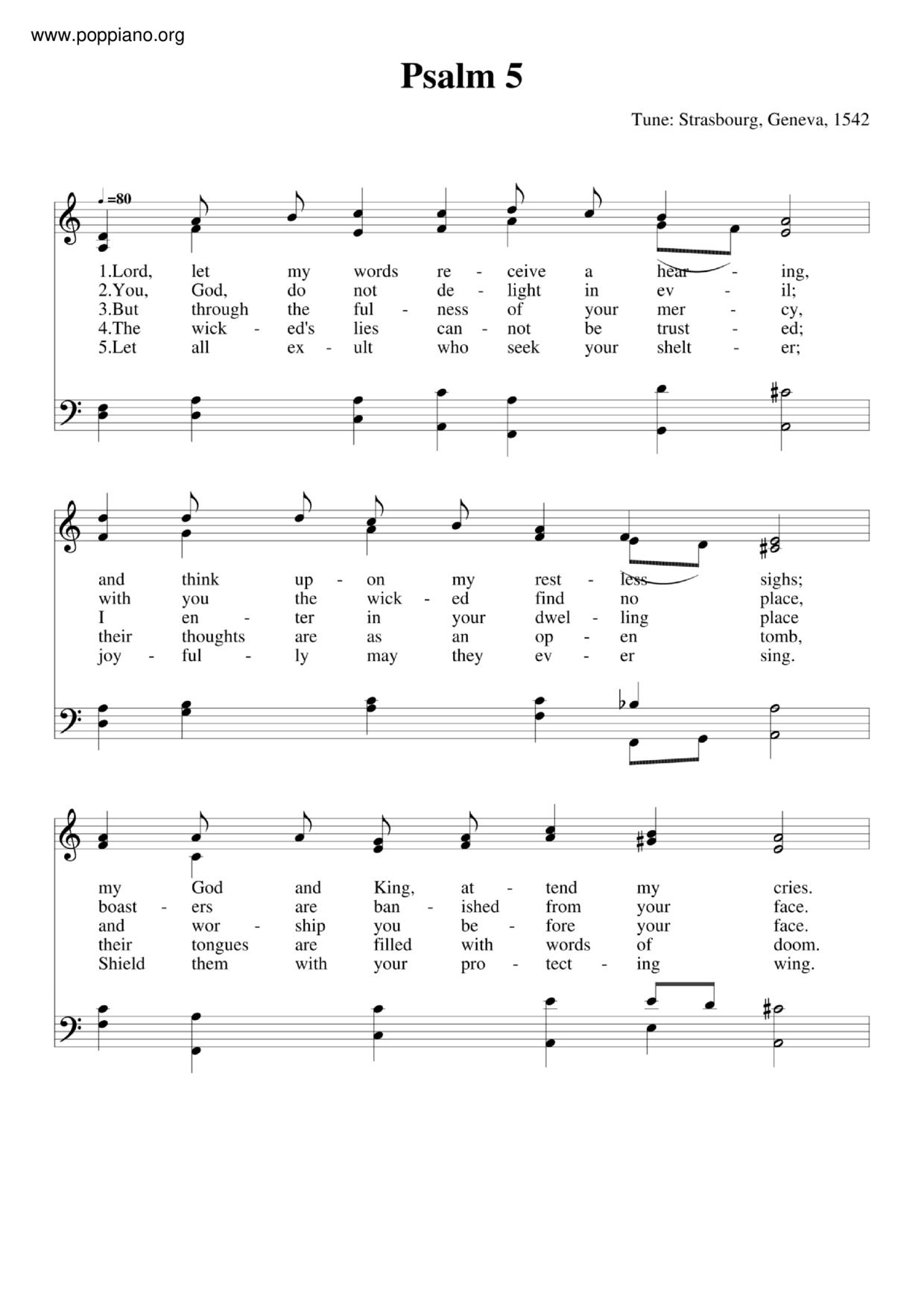 Spiritual-Psalm 5 Sheet Music pdf, - Free Score Download ★