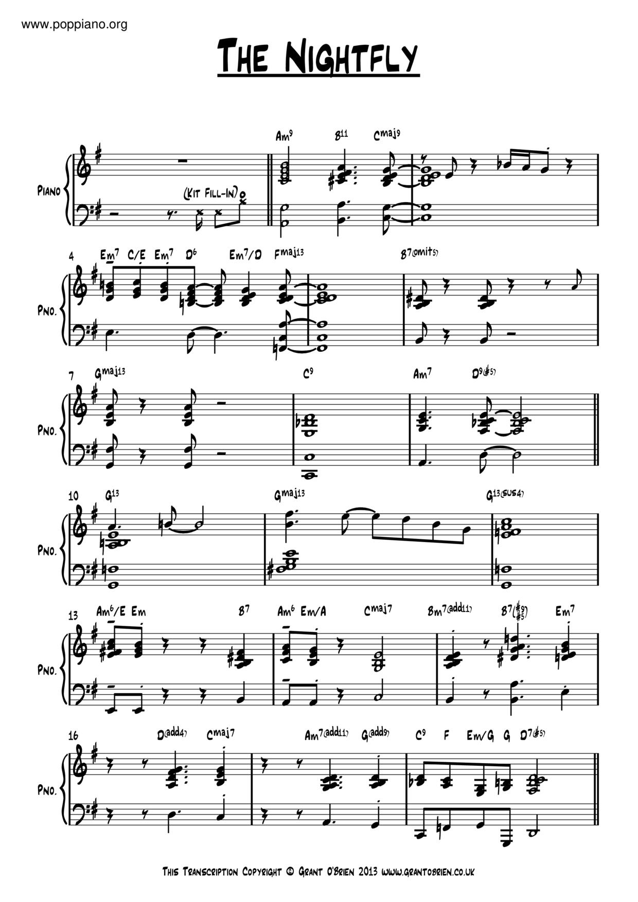 Donald Fagen-The Nightfly Sheet Music pdf, - Free Score Download ★