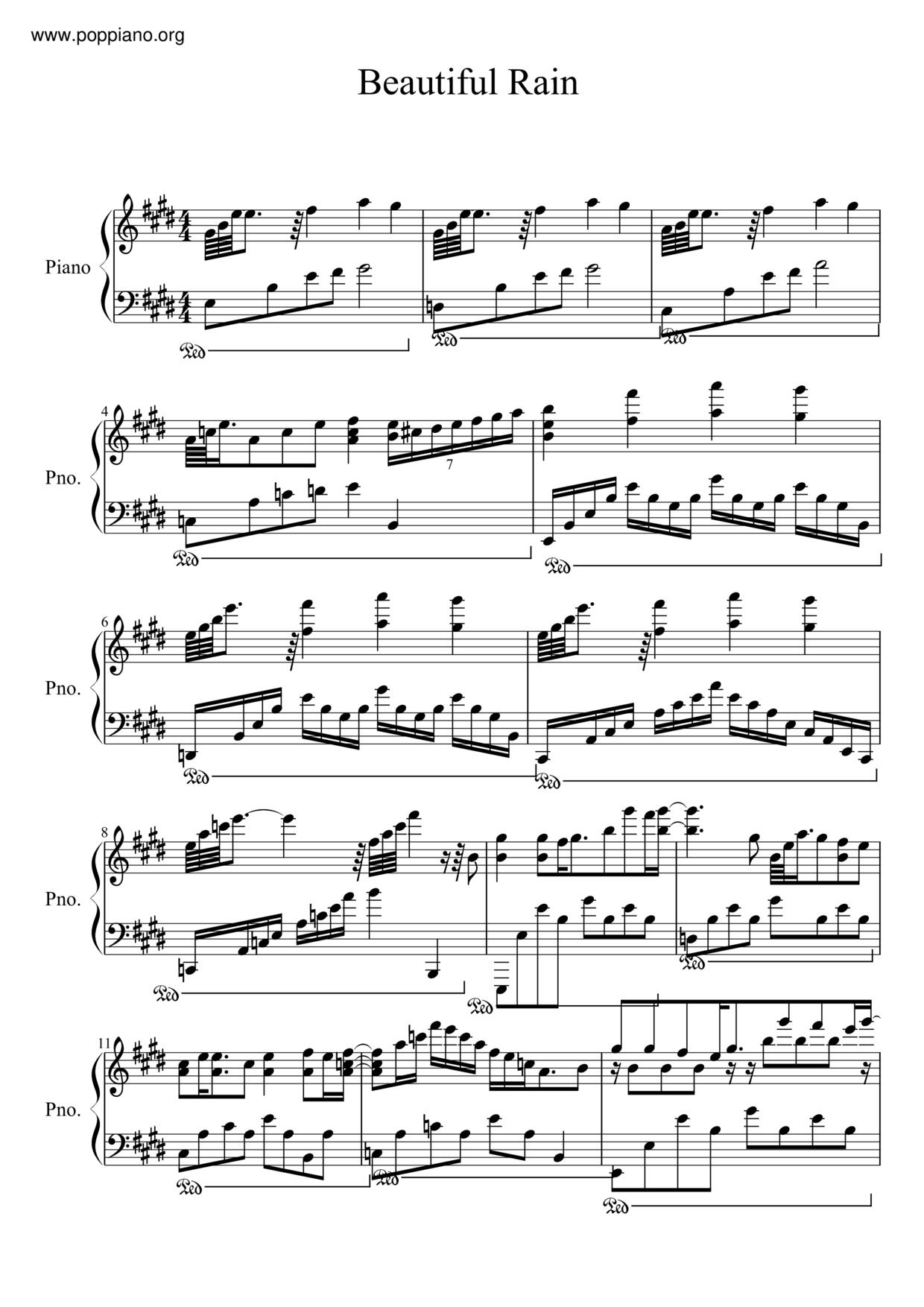 Bobu Sama-Beautiful Rain (The World Is Still Beautiful) 琴譜pdf-香港流行鋼琴協會 ...