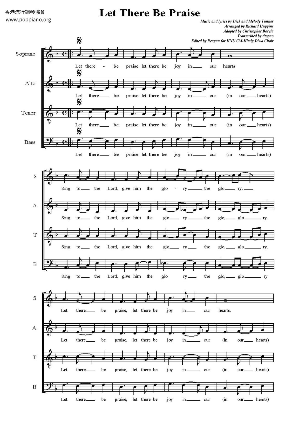 Spiritual-Let There Be Praise Sheet Music pdf, - Free Score Download ★