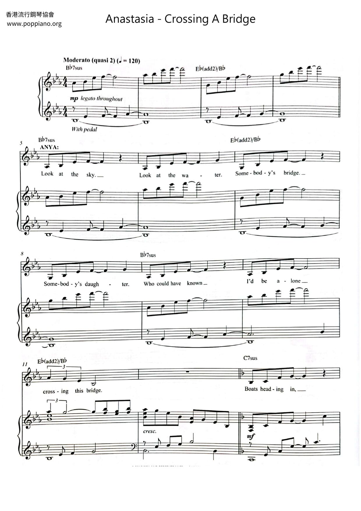 Anastasia-Crossing A Bridge Sheet Music pdf, -クロッシング・ア・ブリッジ 악보 - Free ...