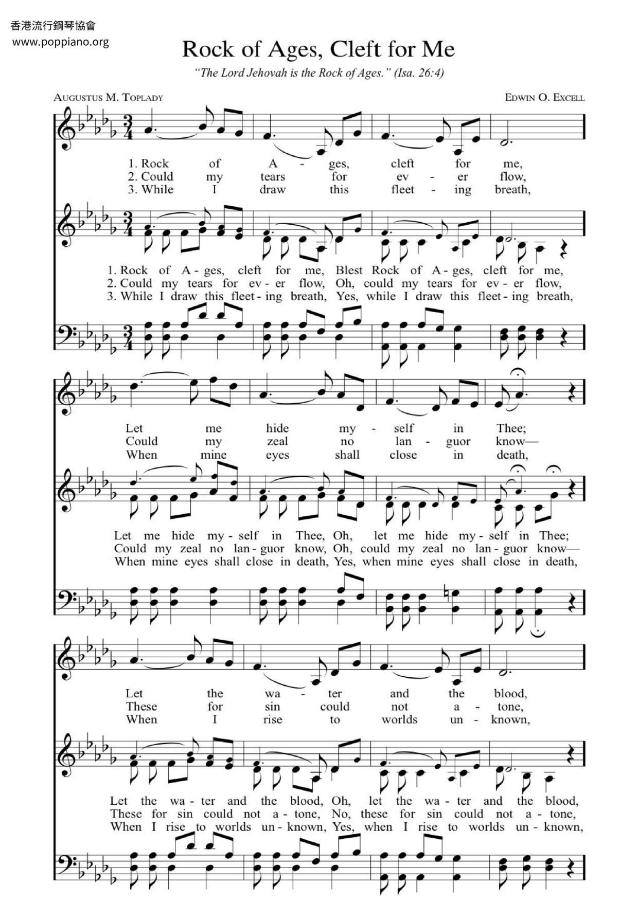Spiritual-Rock Of Ages Sheet Music pdf, - Free Score Download ★