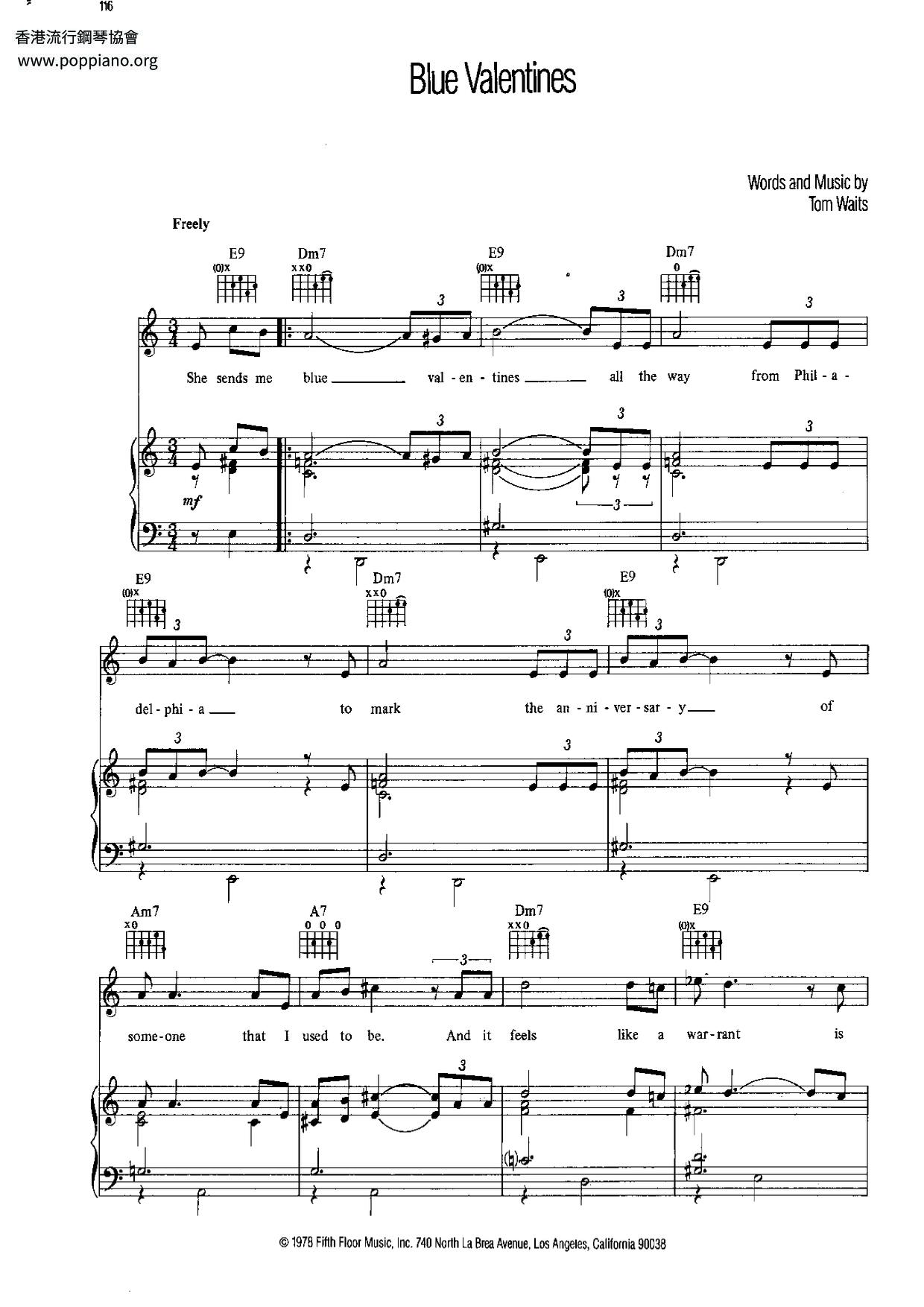 Tom Waits Blue Valentines pdf 