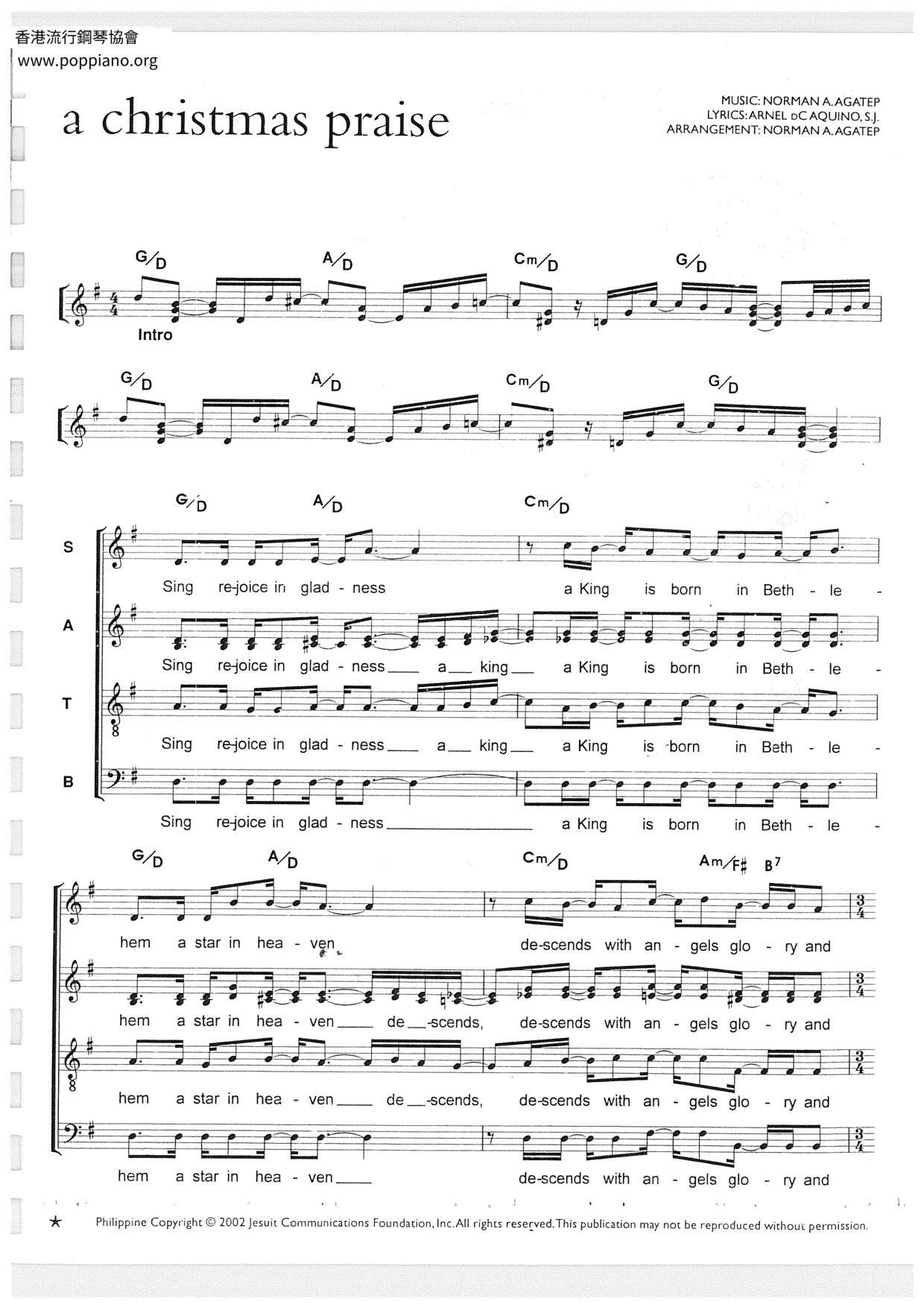 Spiritual-A 聖誕歌鋼琴譜 Christmas Songs Sheet Music Praise Sheet Music pdf ...