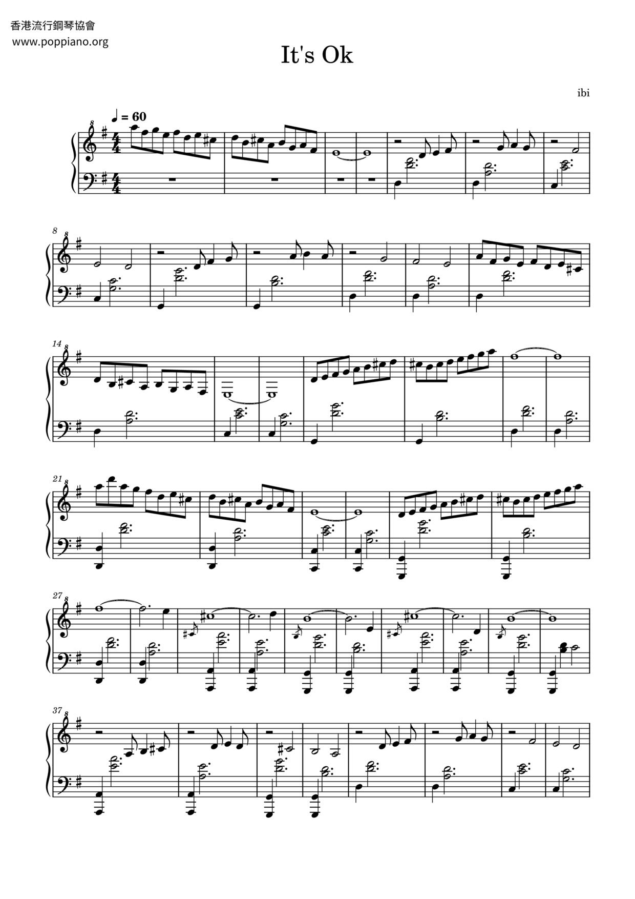 Ibi-It's Okay Sheet Music pdf, - Free Score Download ★